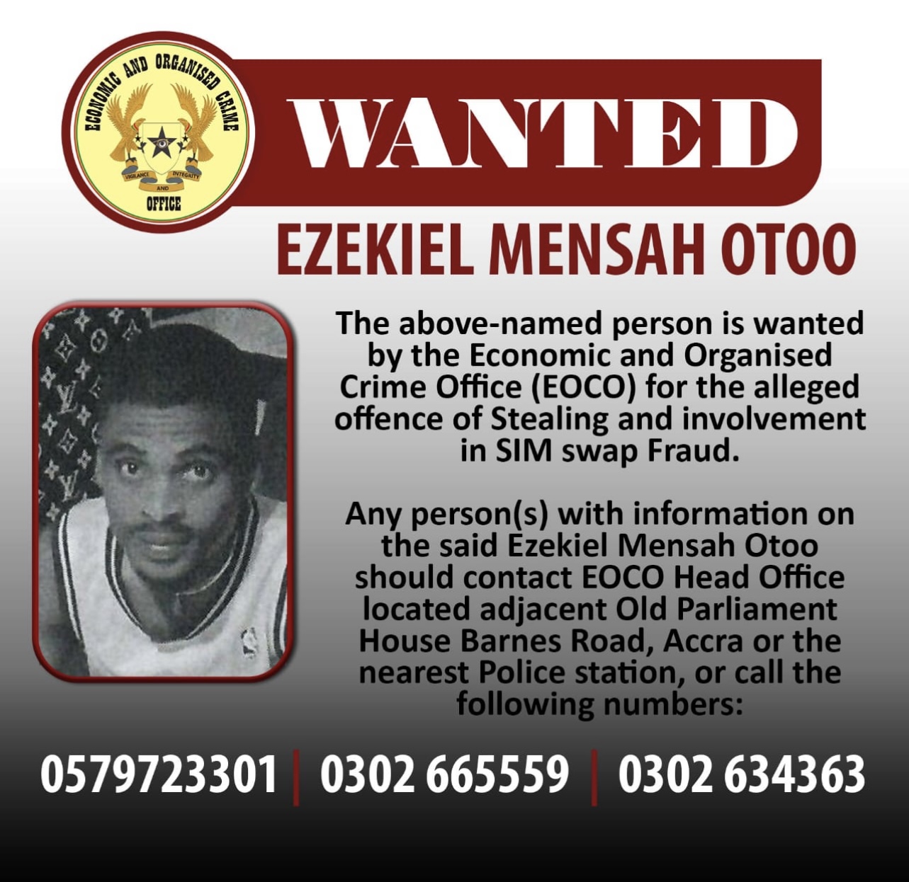 SIM Swap Fraud: EOCO puts suspect on WANTED list | TechFocus24